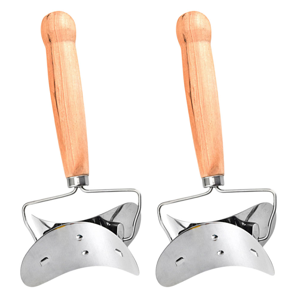 NICEXMAS Ergonomic Dumpling Skin Cutter with Stainless Steel and Wood ...
