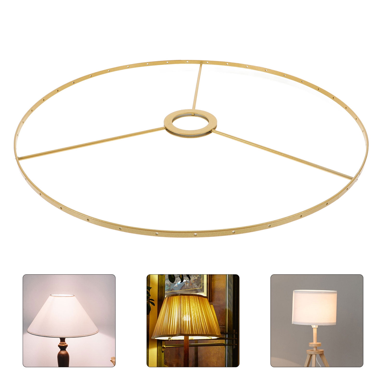 NICEXMAS Lamp Shade Rings Iron Golden Round Lighting Support Home ...