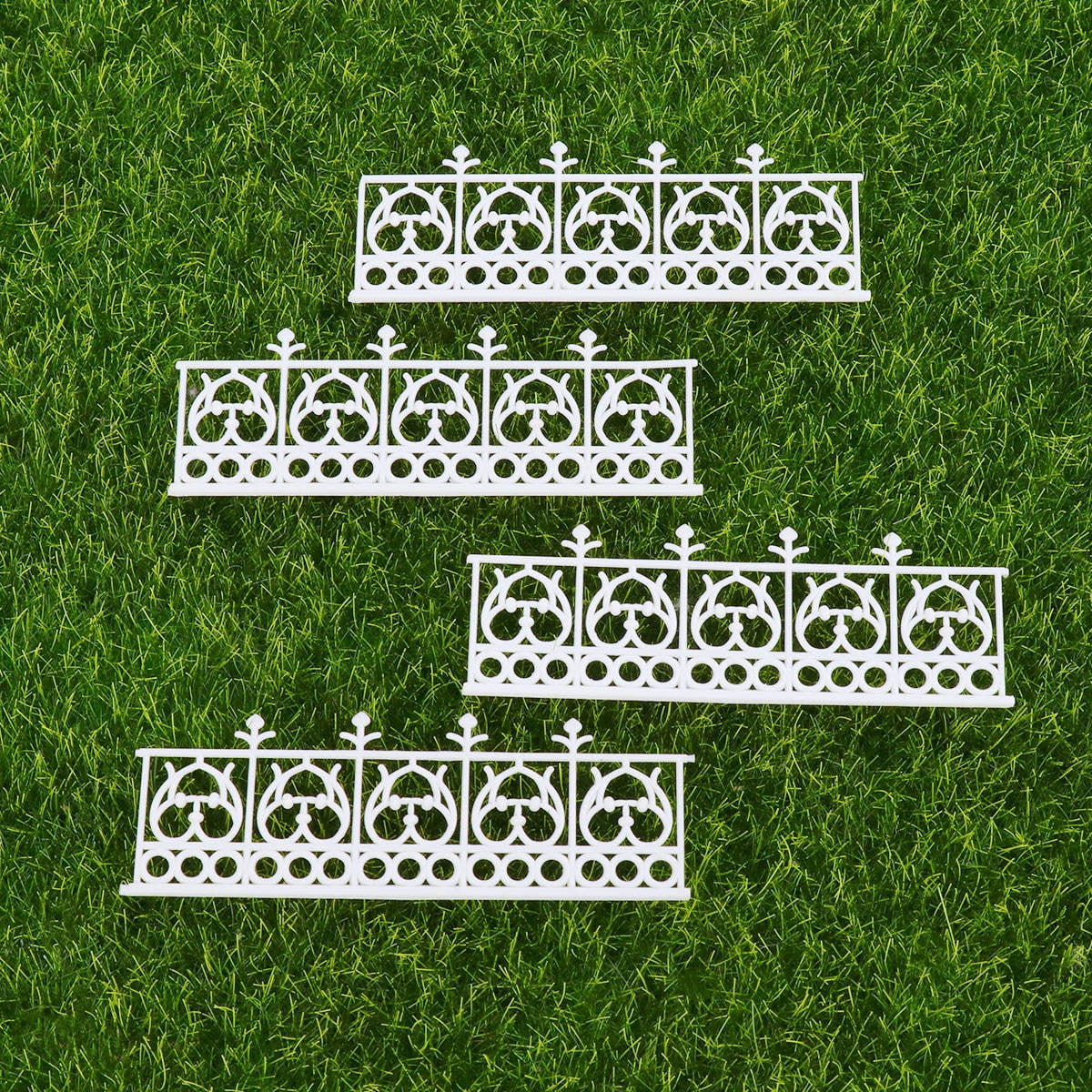 NICEXMAS Mini Fence for Garden 1Set White Plastic Realistic Shape for ...