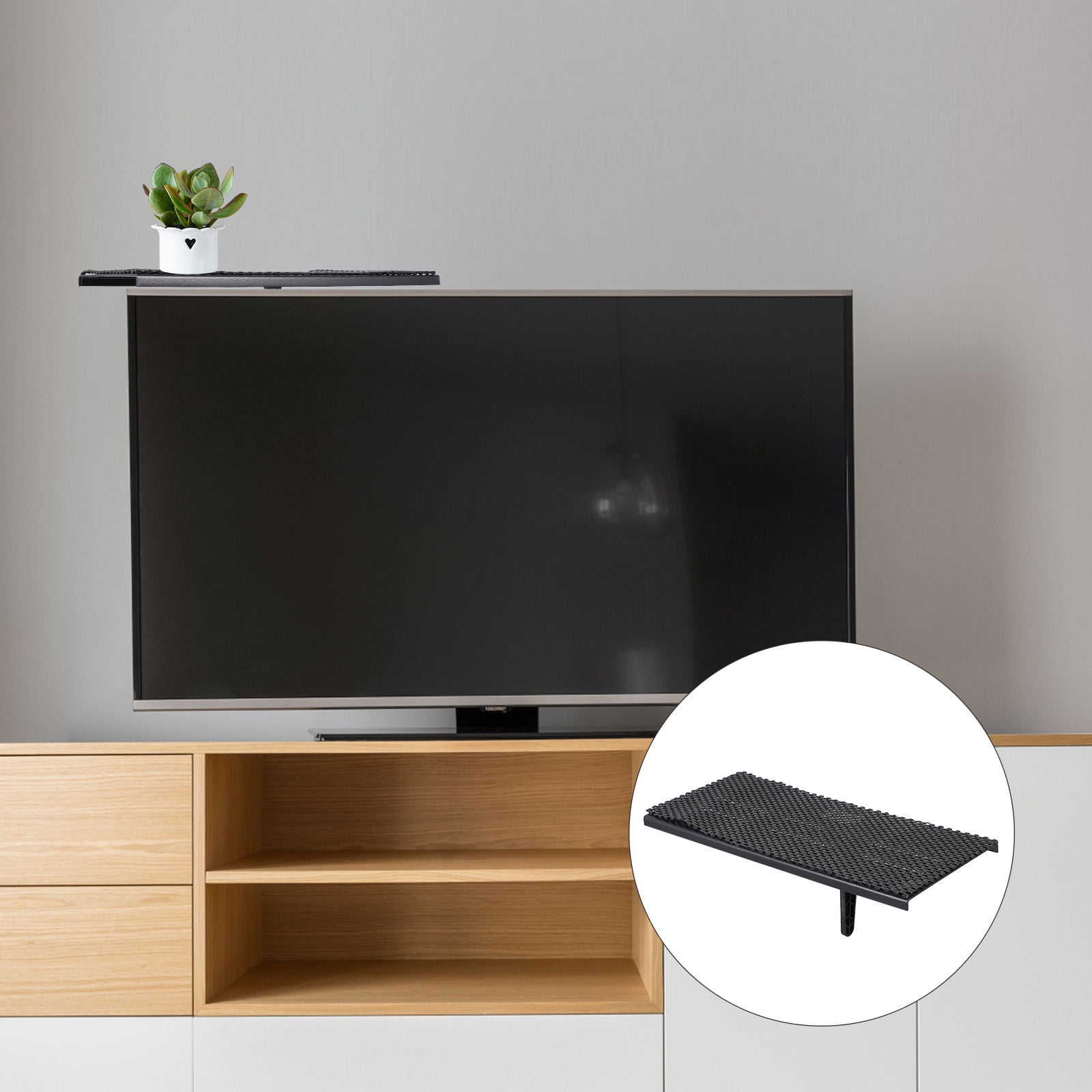 NICEXMAS Mount Small Shelf Racks for Wall Router Stand Storage Black ...