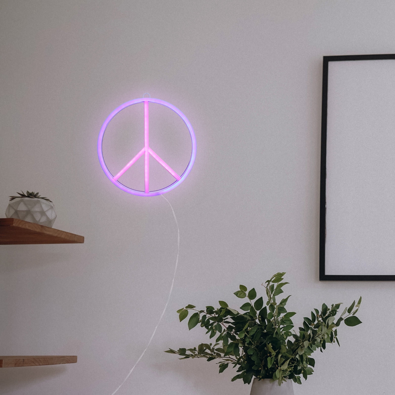 NICEXMAS Peace Symbol Neon Sign LED Wall Decor Outdoor Neon Sign for ...