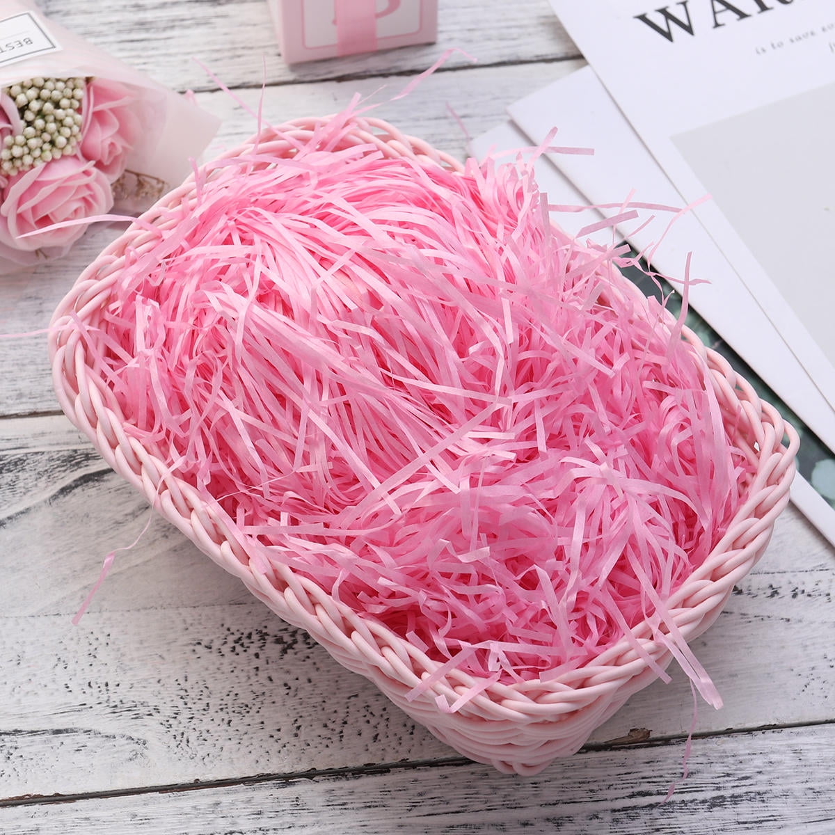 NICEXMAS Pink Cut Paper Shred Filler 21x0.1in 1Pcs for Shredded ...