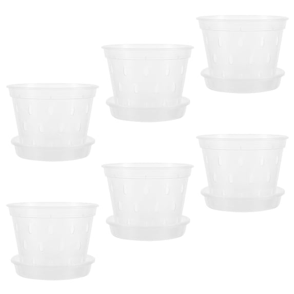 NICEXMAS Plastic Orchid Pots 6Set Clear for Indoor Root Growth and Air ...