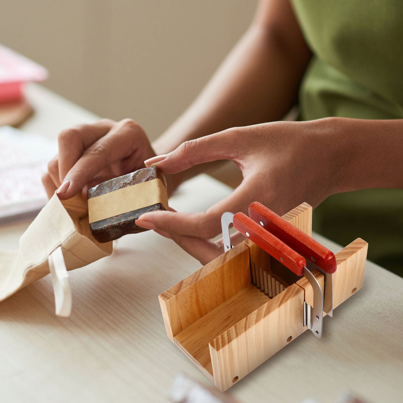 NICEXMAS Produce Soap Making Wooden Soap Cutter Set Wood 1 Set ...