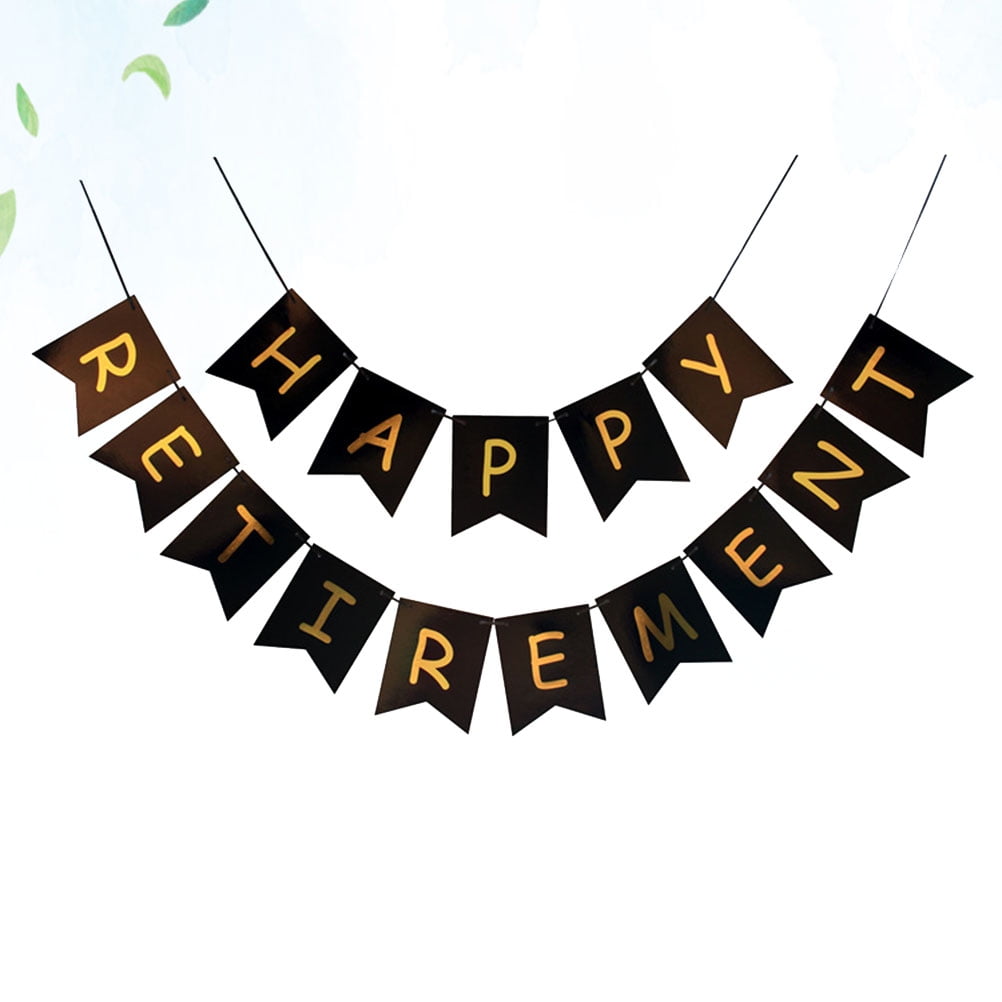 NICEXMAS 1Set Unique Black Retirement Banner with Letter and Photo ...