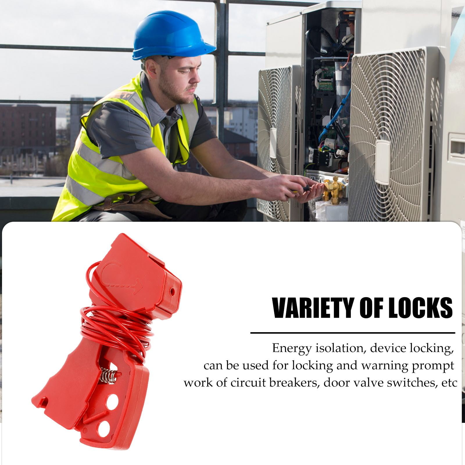 NICEXMAS Adjustable Cable Lockout Steel Cable with Nylon Coating Safety ...