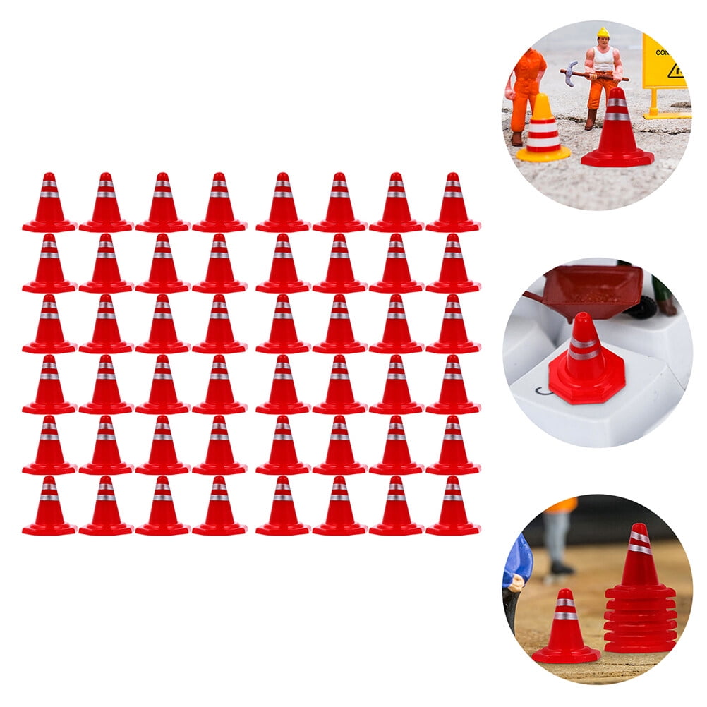 NICEXMAS Simulation Traffic Cones 60Pcs Miniature Plastic Assorted ...