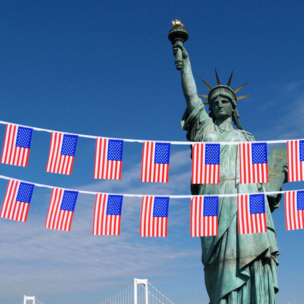 NICEXMAS String Banner Multi Color 7m Polyester for Patriotic Events ...