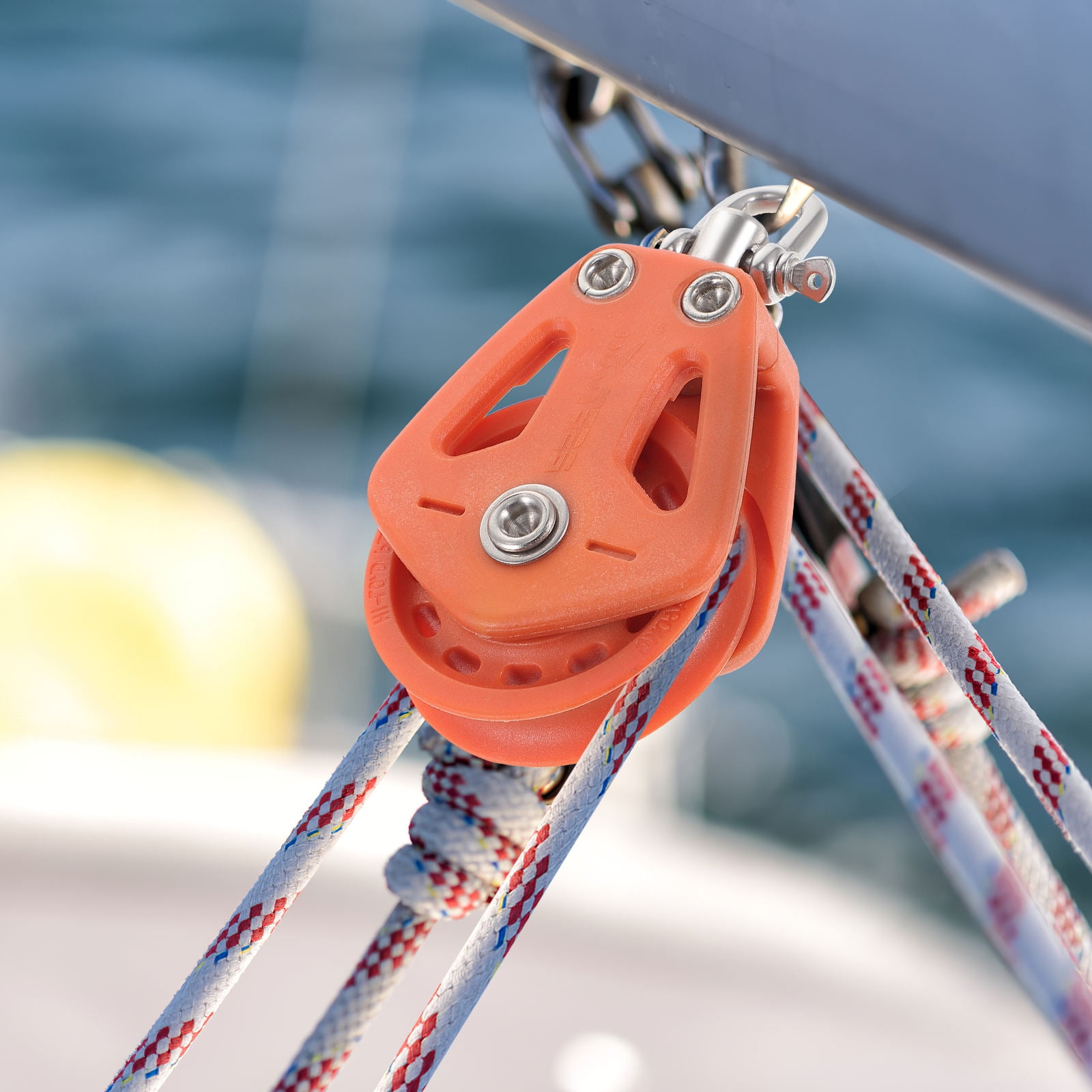 NICEXMAS Sailboat Pulley Block Orange Stainless Steel Nylon Lifting ...