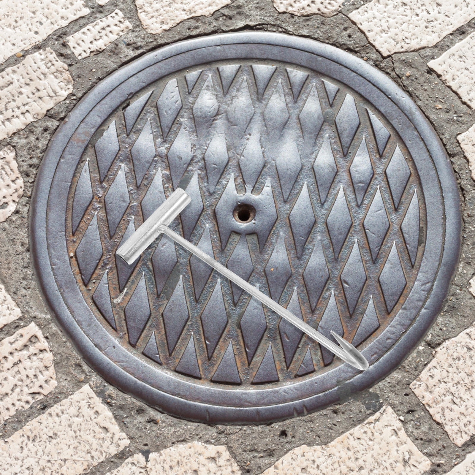 NICEXMAS T-shaped Manhole Cover Hook Manhole Lid Hook Septic Tank Riser ...