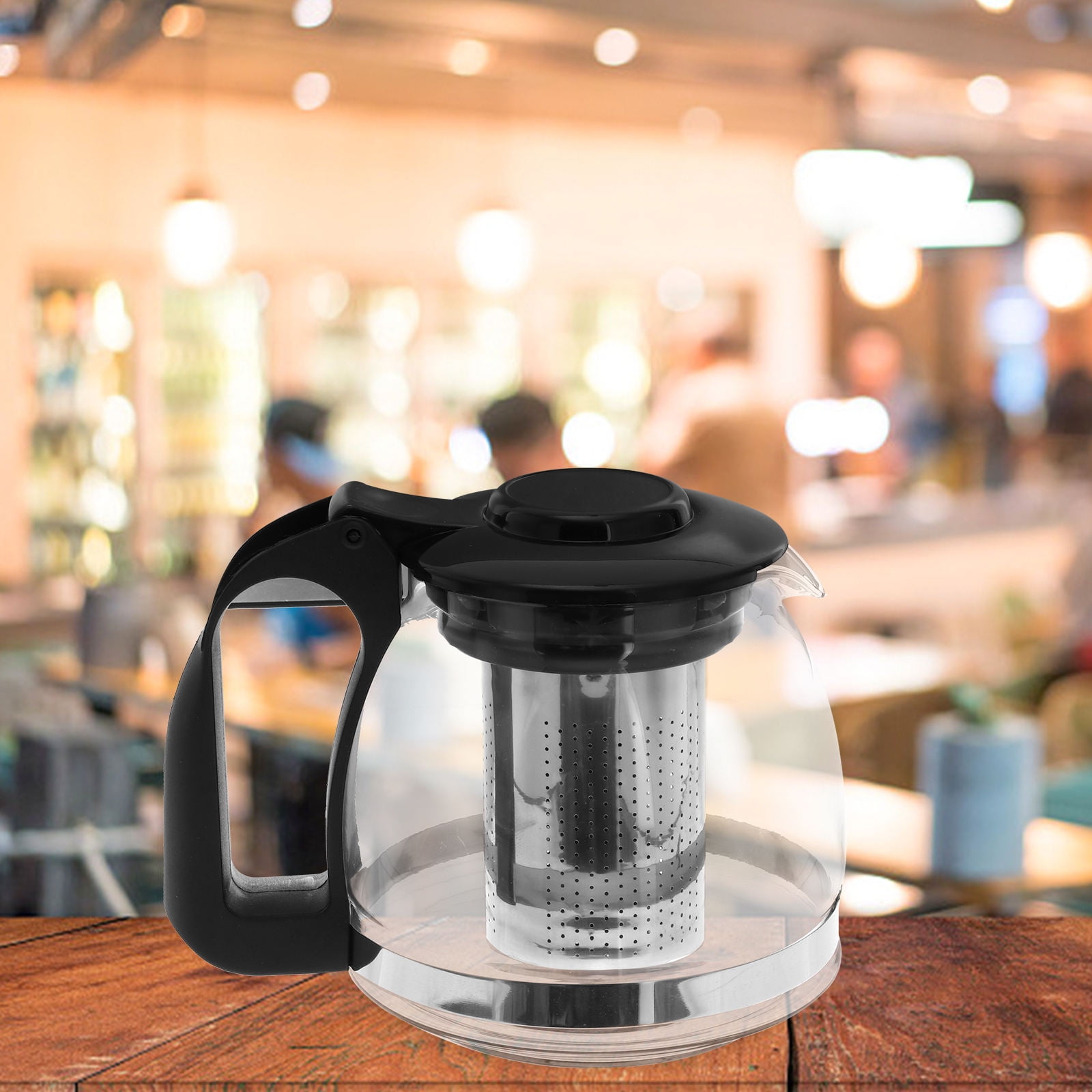 NICEXMAS Tea Pot For Stove Top Black Stainless Steel Filter Teapot Tea ...