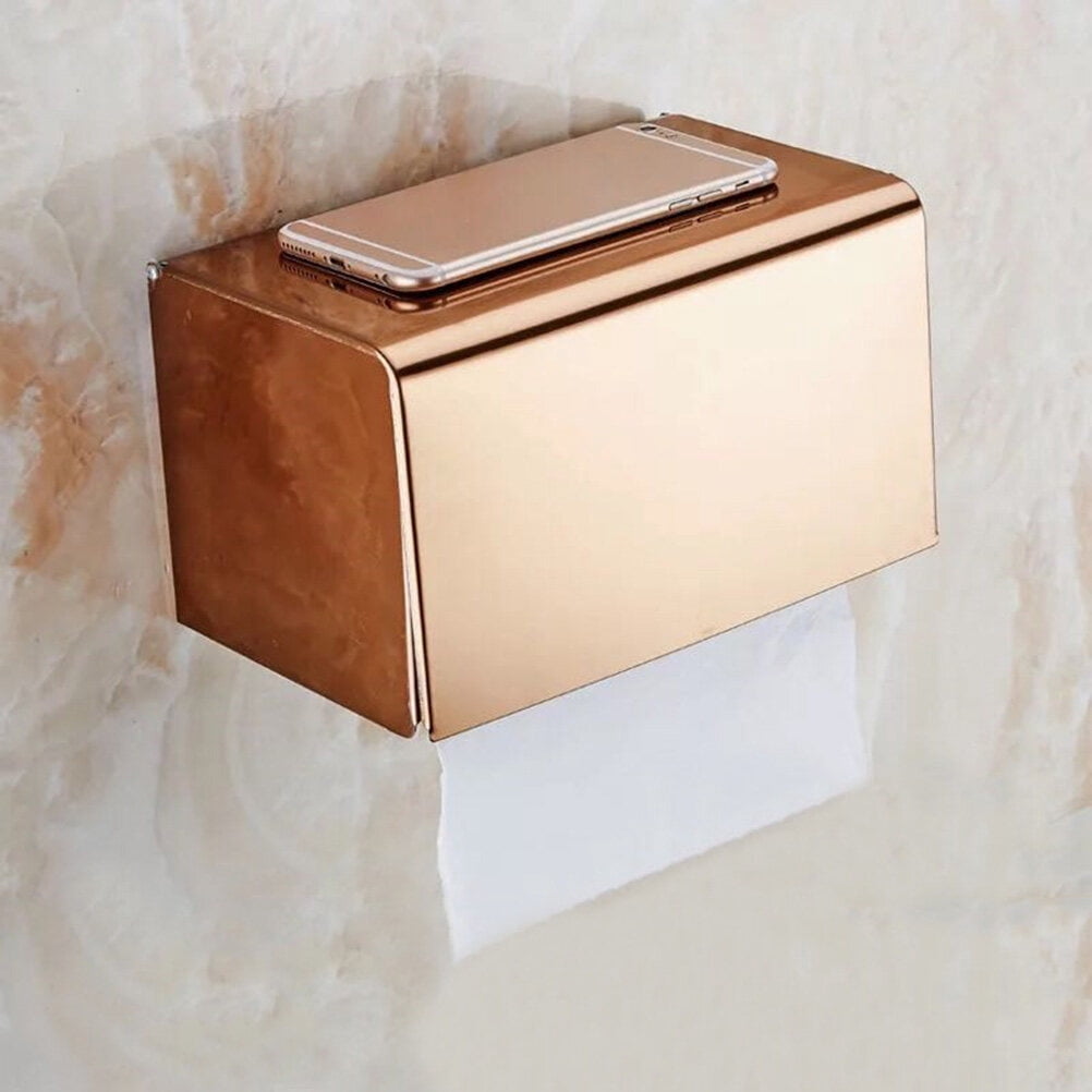 NICEXMAS Toilet Paper Box Holder Stainless Steel Bathroom Double Tissue ...