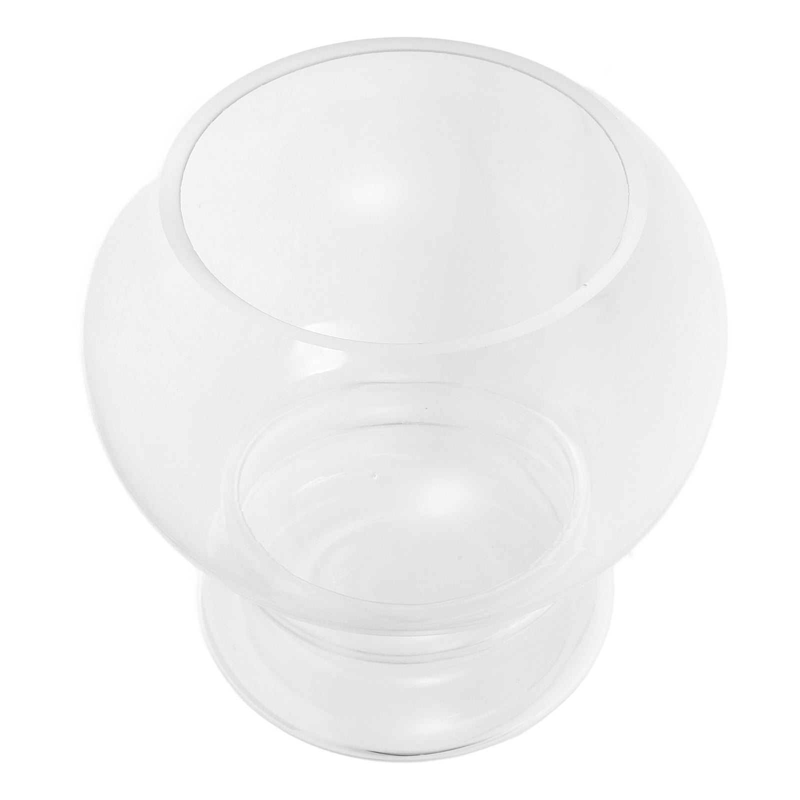 NICEXMAS Transparent Glass Fish Bowl Small Desktop Aquarium for Lab 6.3 ...