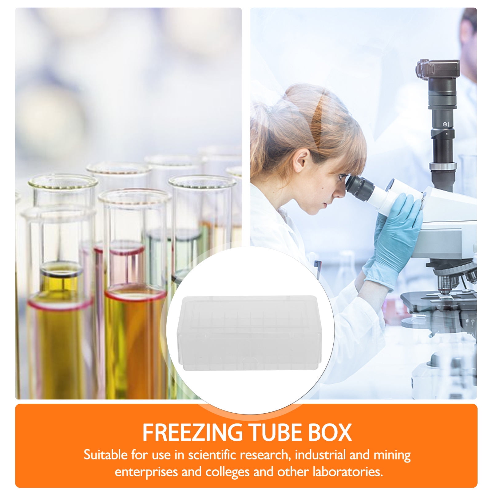 NICEXMAS Vial Storage Case Cryogenic Storage Box Transparent Plastic 1 ...