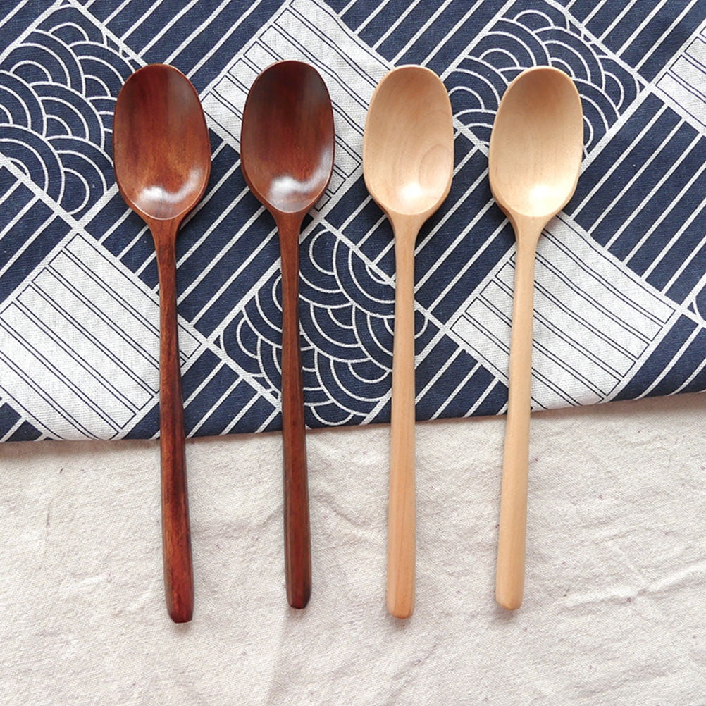 NICEXMAS Wooden Large Spoon Food Serving Scoop Teaspoon Japanese-style ...