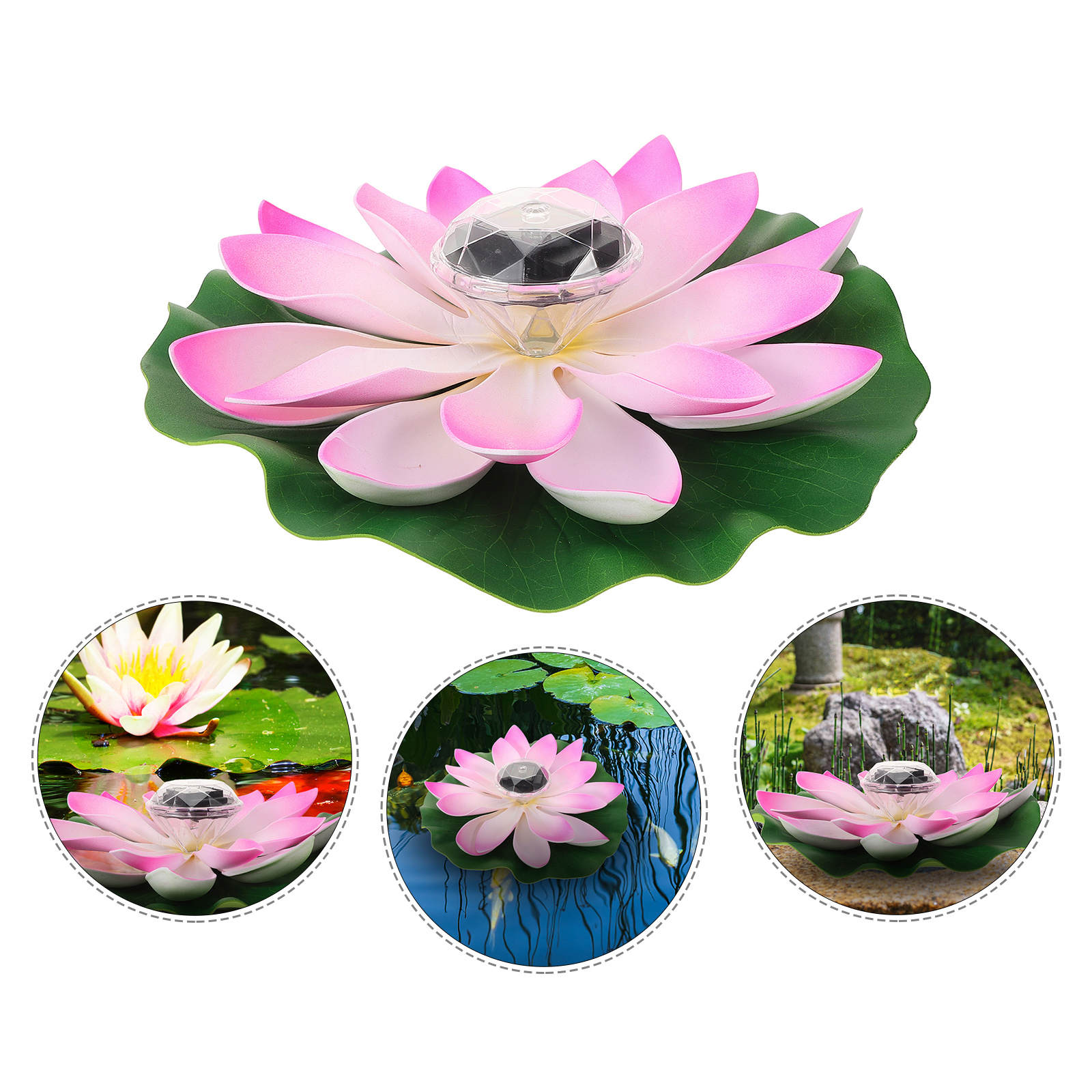 NICEXMAS solar lotus flower for pond Lotus Decoration Light Random ...