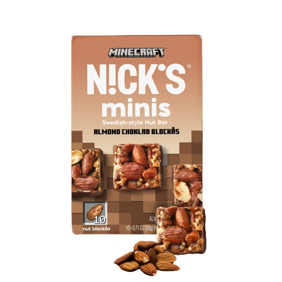 NICK'S Minecraft Almond Chocolate Blocks - Keto Nut Snack for Gamers ...