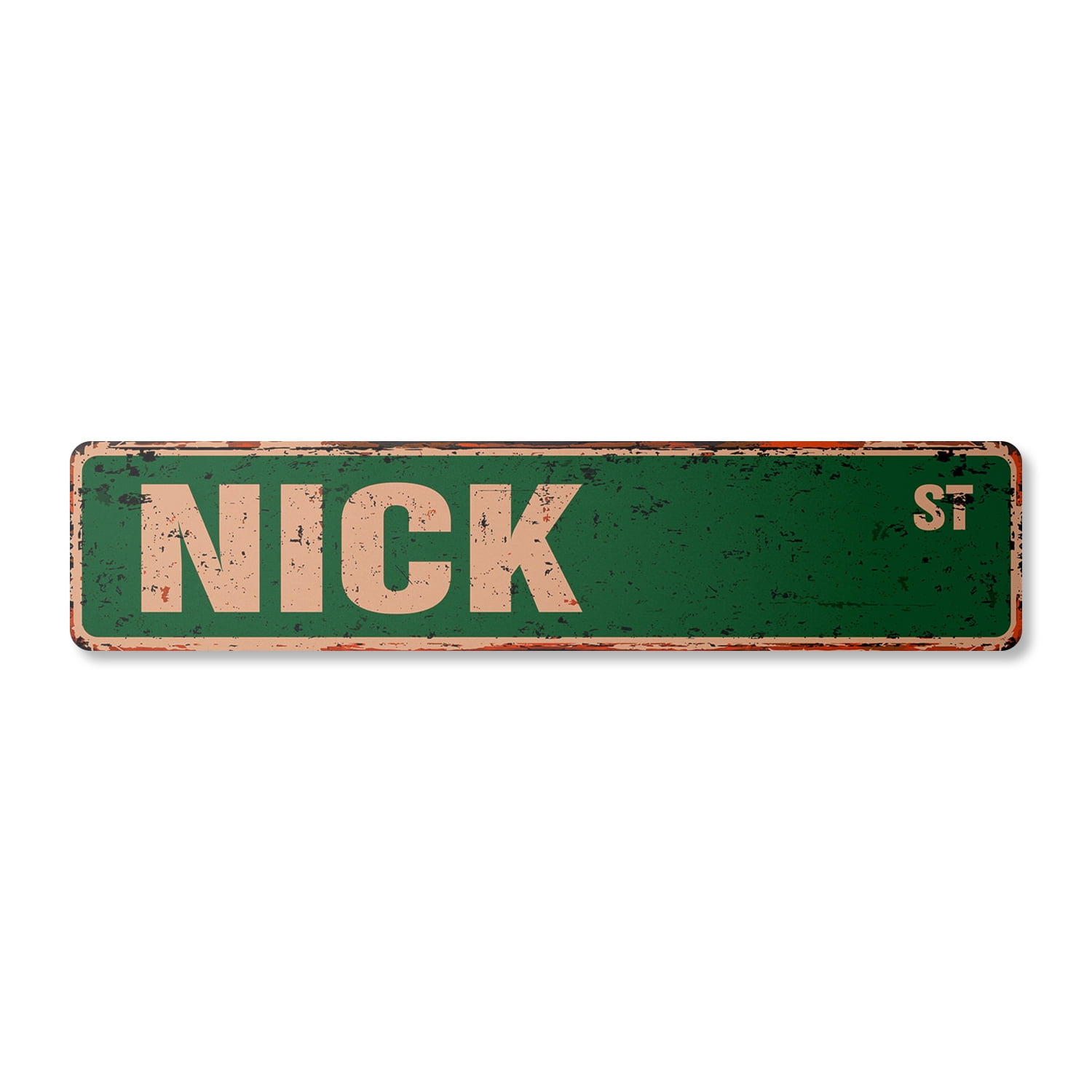 NICK Vintage Plastic Street Sign Childrens Name Room Sign | Indoor ...