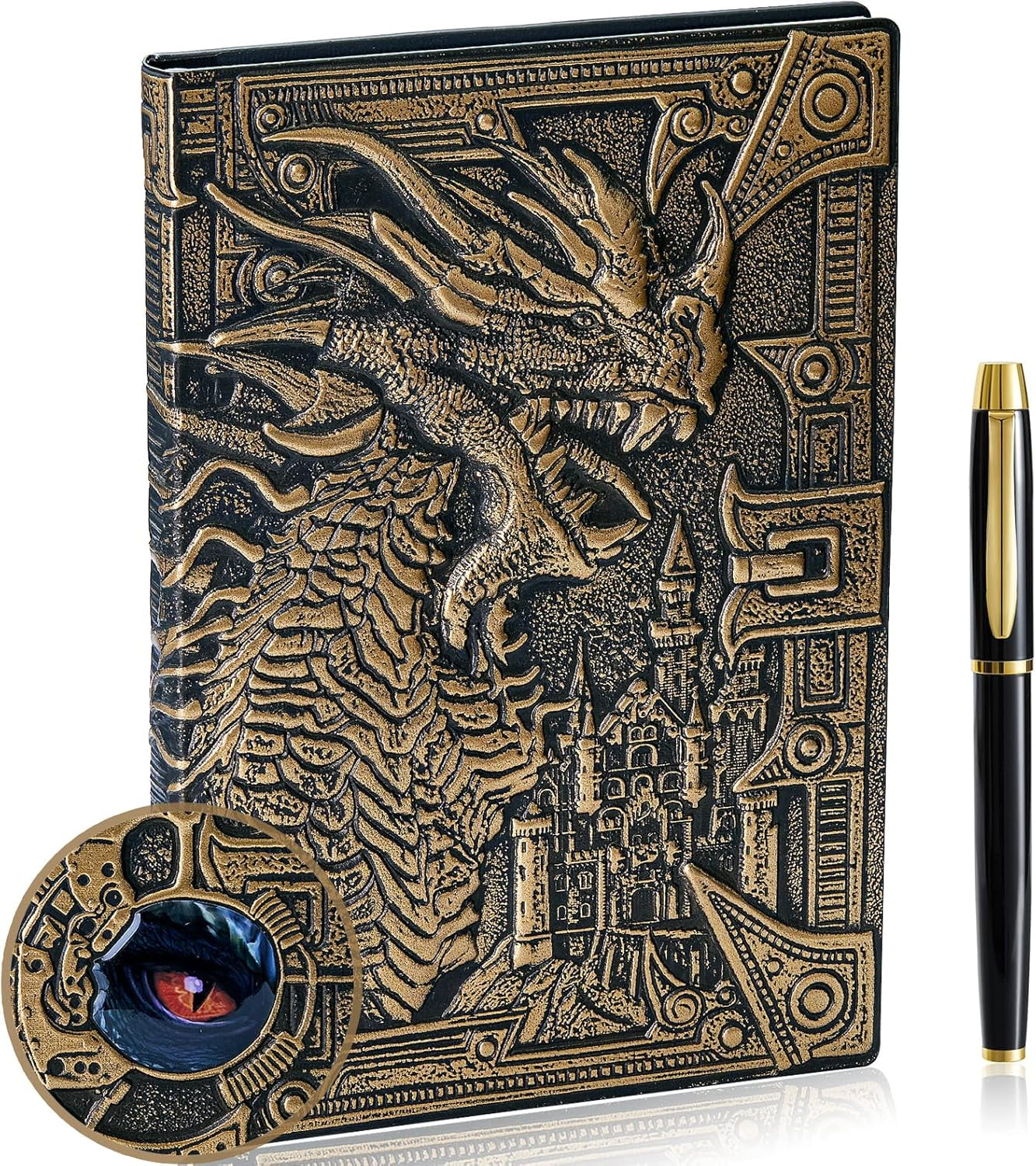 NICKSUN 3D Dragon Embossed Journal Writing Notebook with Pen Set ...