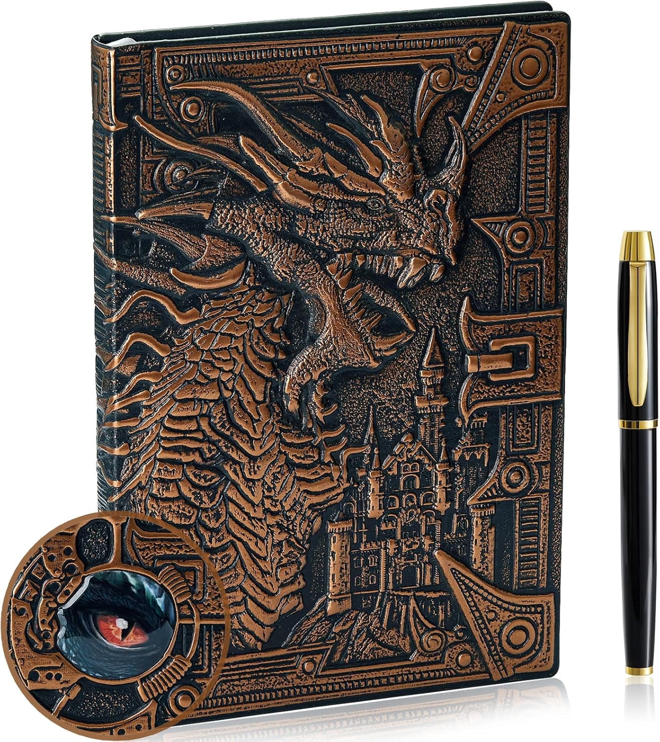 NICKSUN 3D Dragon Embossed Journal Writing Notebook with Pen Set ...