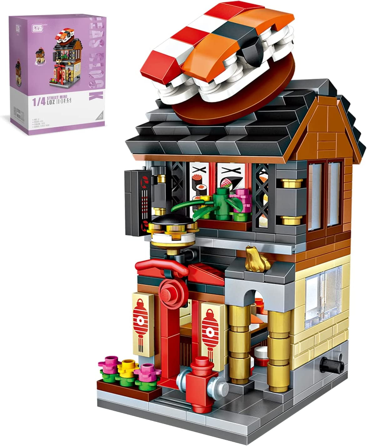 NICKSUN Building Blocks Toys Japanese Street View Mini Bricks Model Set MOC Creative DIY ...