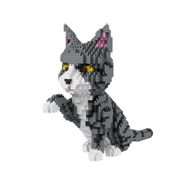 NICKSUN Cartoon Cat Building Blocks for Kids, Mini 3D Tabby Cat Bricks ...