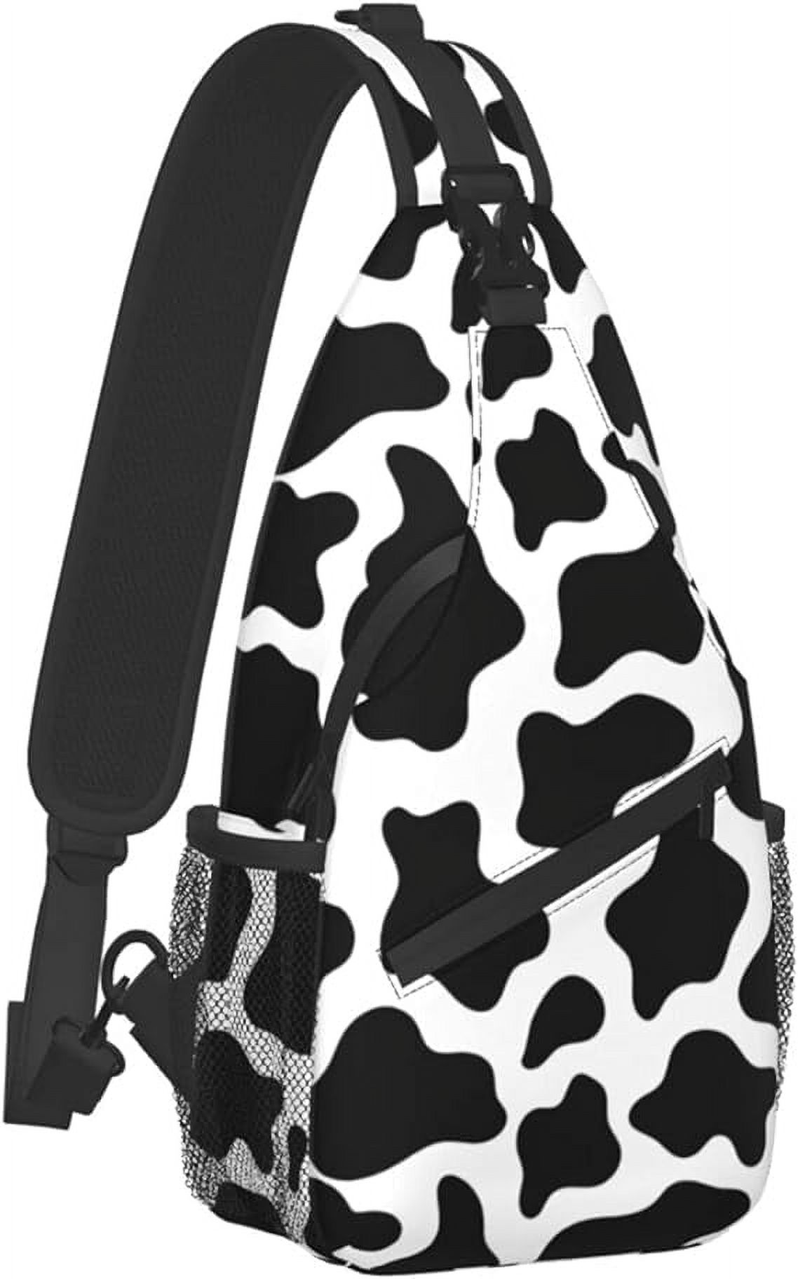 NICKSUN Cow Print Backpack Chest Sling Bag Crossbody Shoulder Bag ...