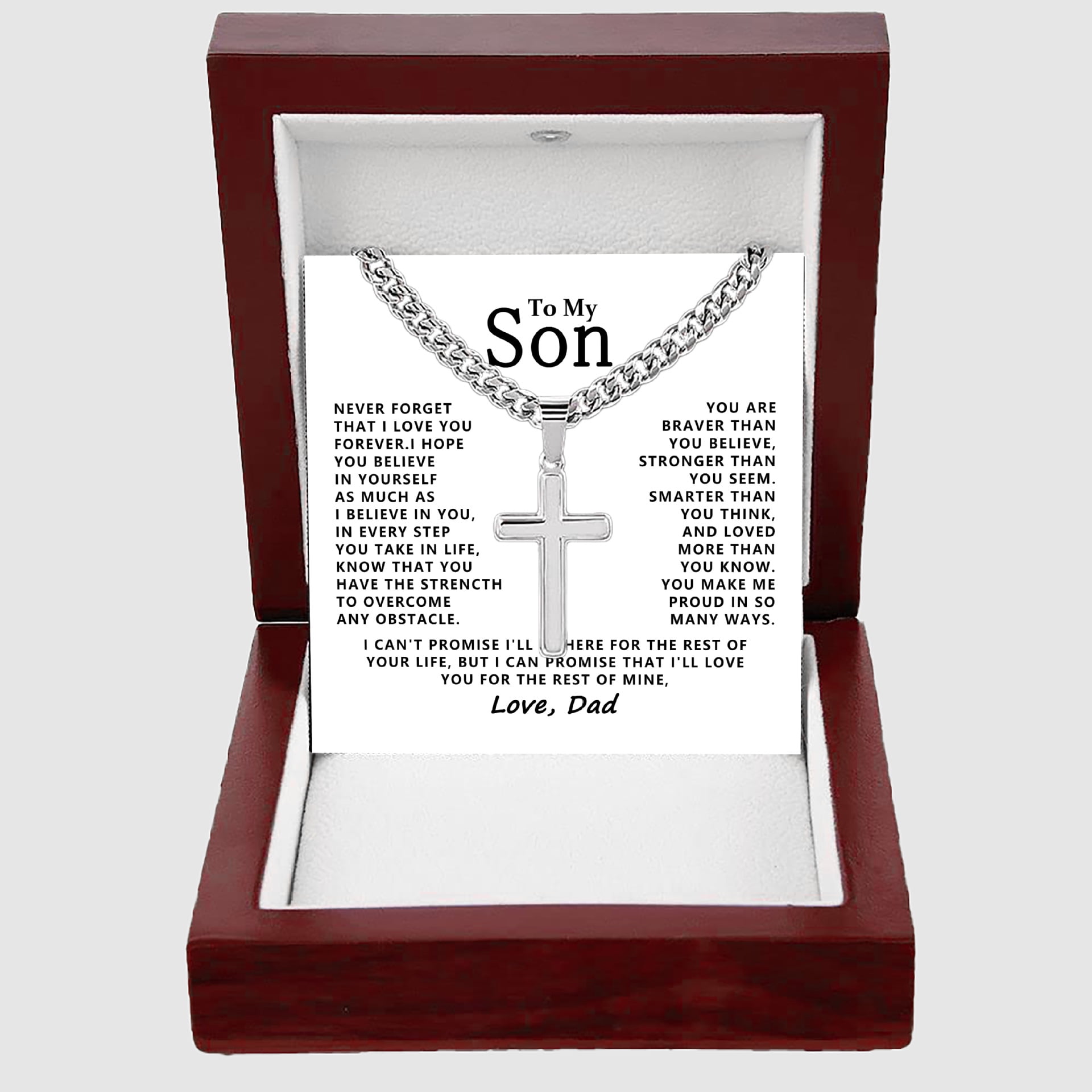 NICKSUN Cross Necklace for Men Stainless Steel Snake Chain Cuban Link ...