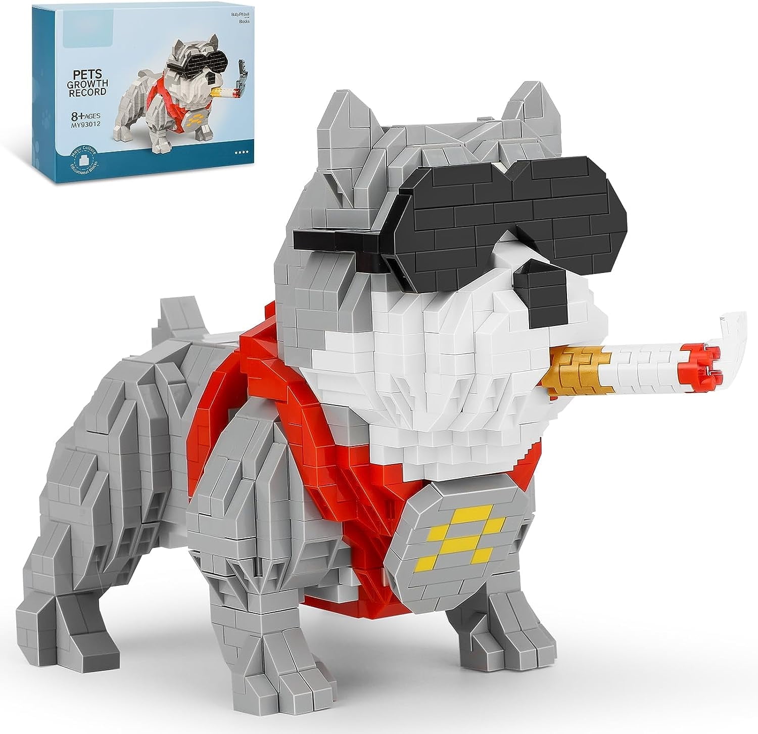 NICKSUN Cute Animal Building Block Set, Bully Pitbull Mini Bricks Block ...