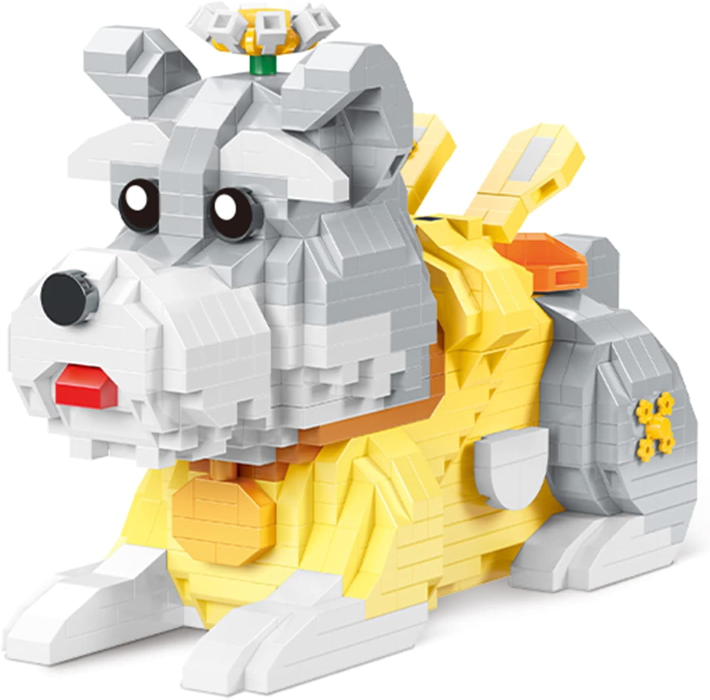 NICKSUN Cute Animal Building Block Set, Schnauzer Dog Mini Bricks Toy ...