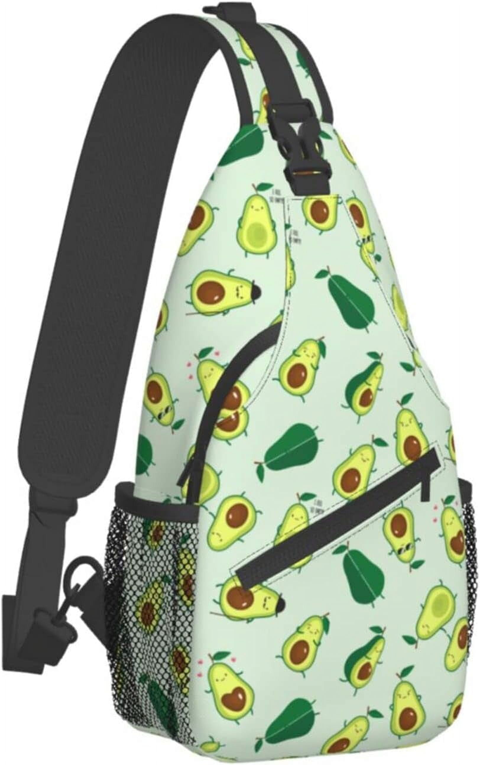 NICKSUN Cute Avocados Print Backpack Chest Sling Bag Crossbody Shoulder ...