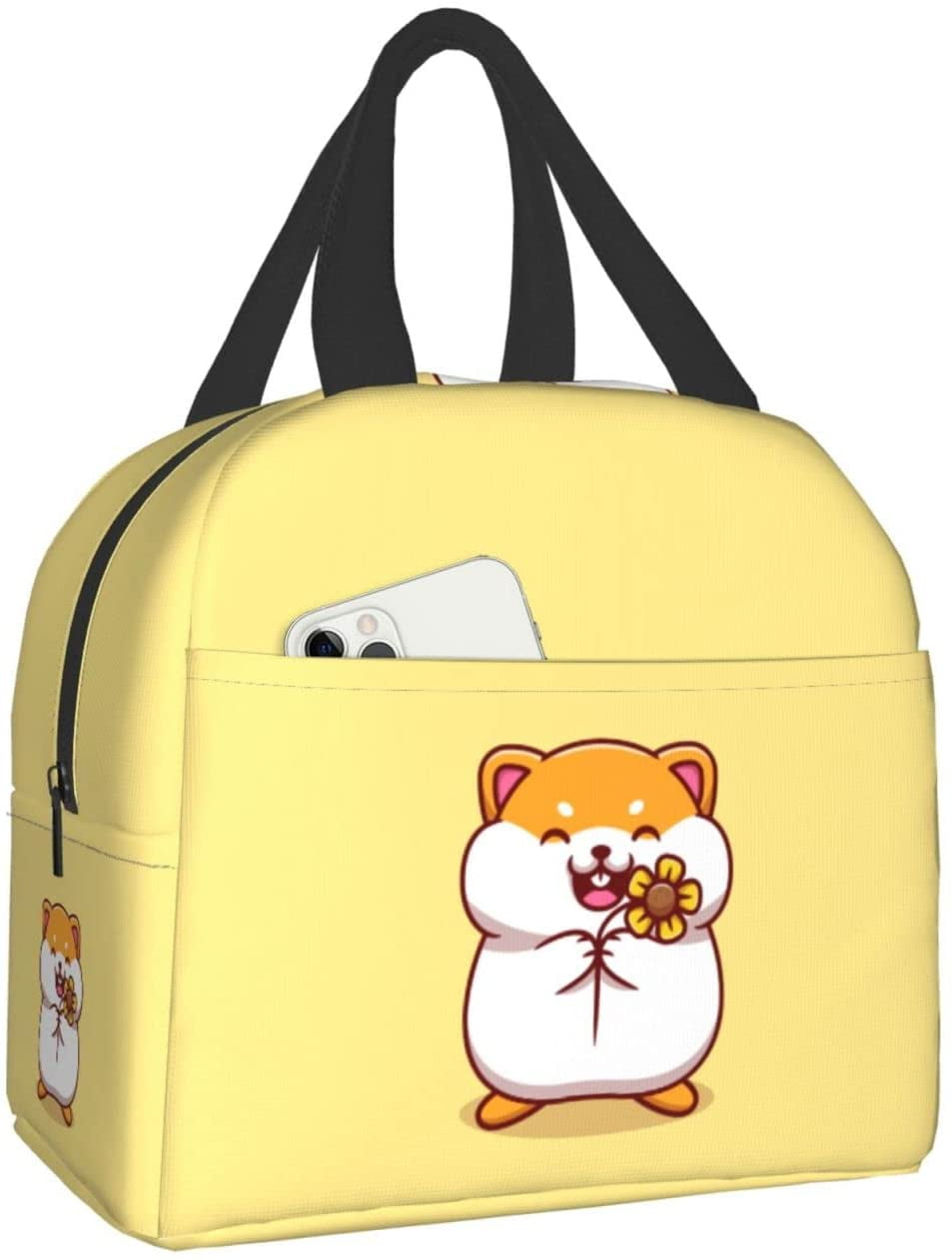 NICKSUN Cute Hamster Holding Sunflower Pattern Lunch Bag, Insulated ...