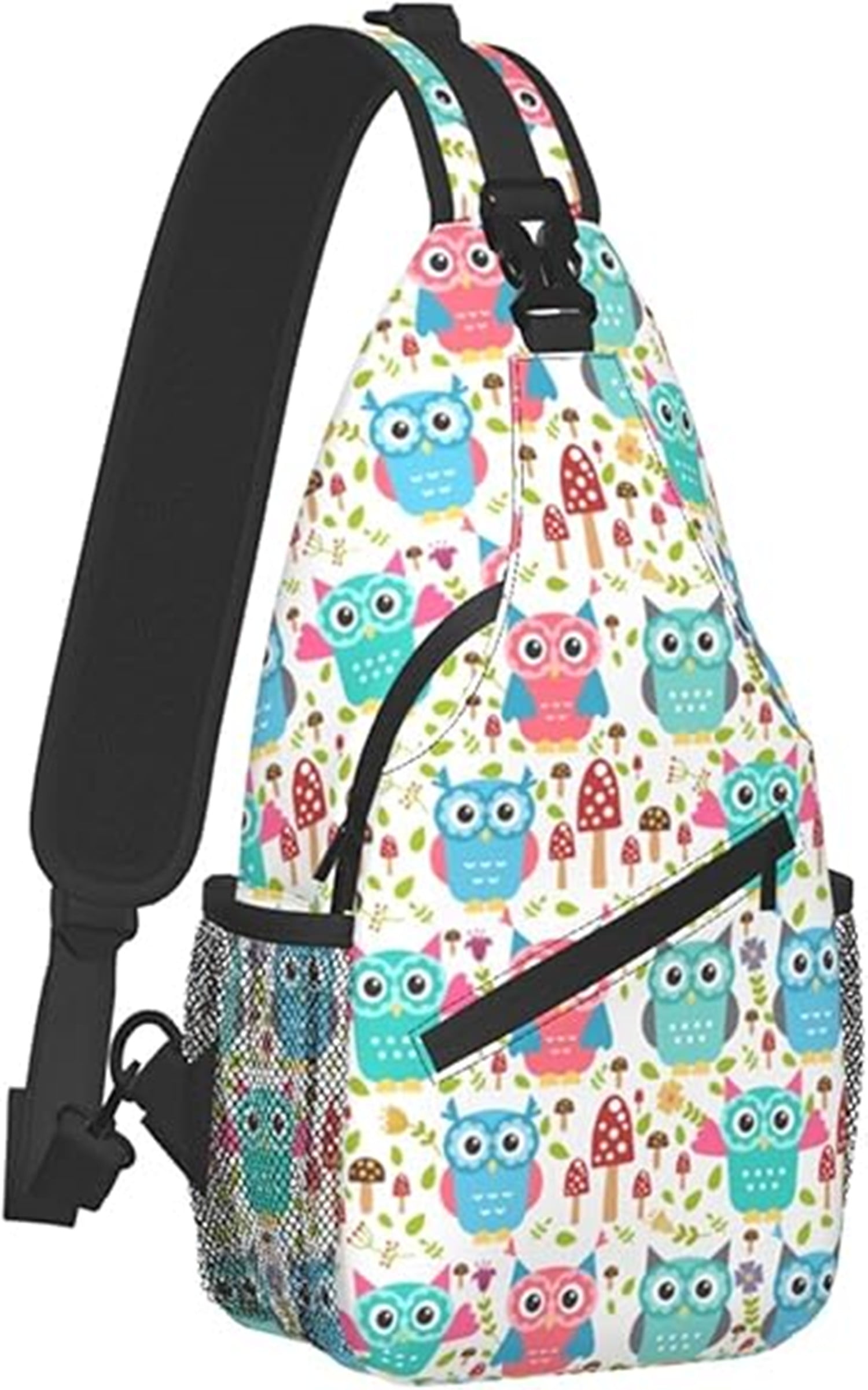 NICKSUN Cute Owl Print Backpack Chest Sling Bag Crossbody Shoulder Bag ...