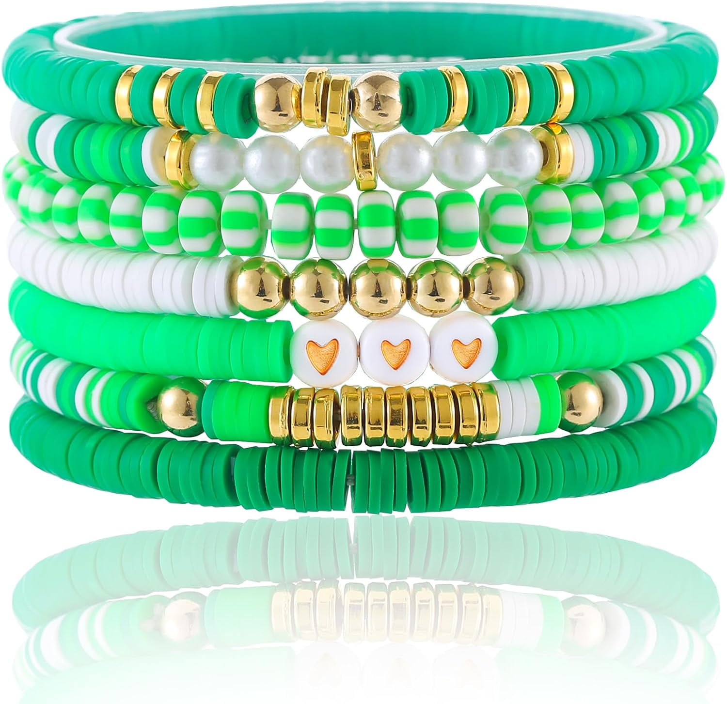 NICKSUN Friendship Bracelets Trendy Heishi Clay Bead Bracelets Stack ...