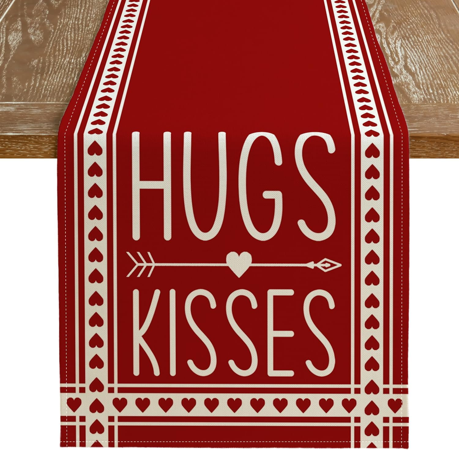NICKSUN Hugs Kisses Red Valentine Day Table Runner 13 x 72 Inch ...