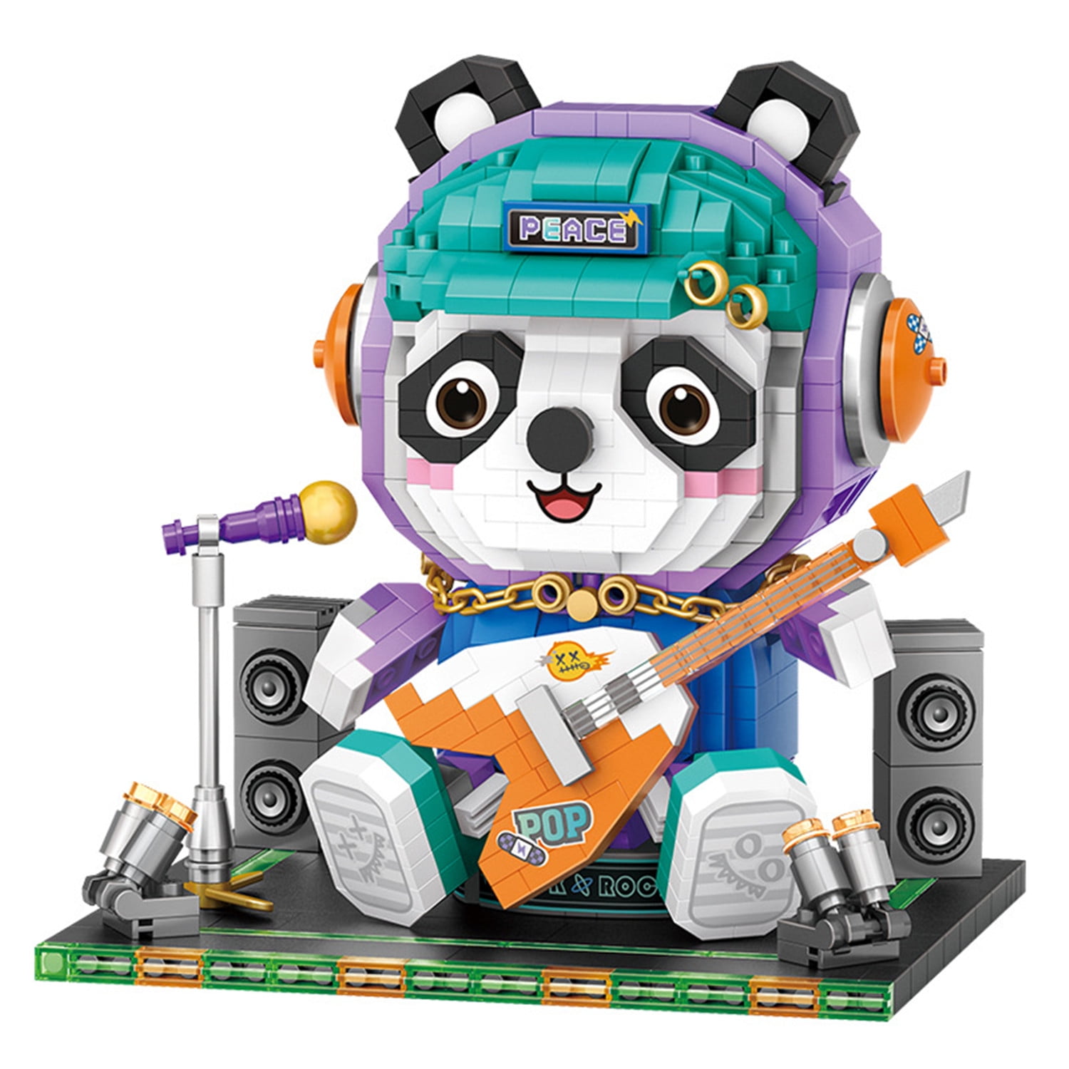 NICKSUN Mini Building Block Set Singer Panda Building Brick Kit Toy ...