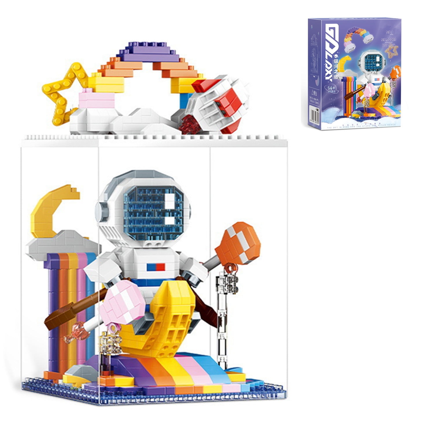 NICKSUN Mini Building Blocks Astronaut Model with Dust Cover, Micro ...