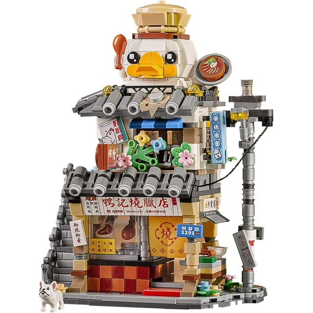 NICKSUN Mini Building Blocks, Duck's Roast Meat Shop Street View, MOC Creative Chinese ...