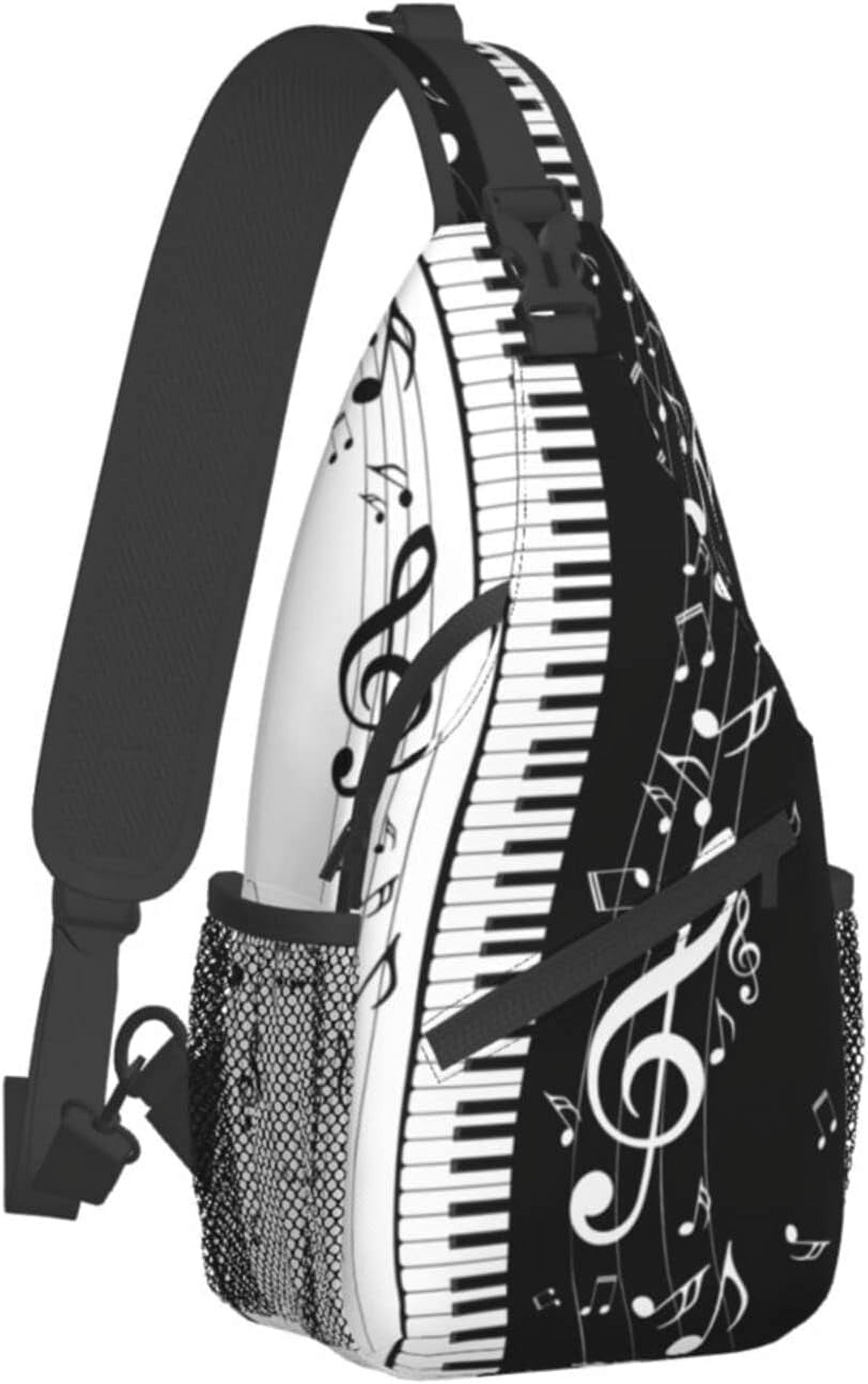 NICKSUN Piano Music Print Backpack Chest Sling Bag Crossbody Shoulder ...