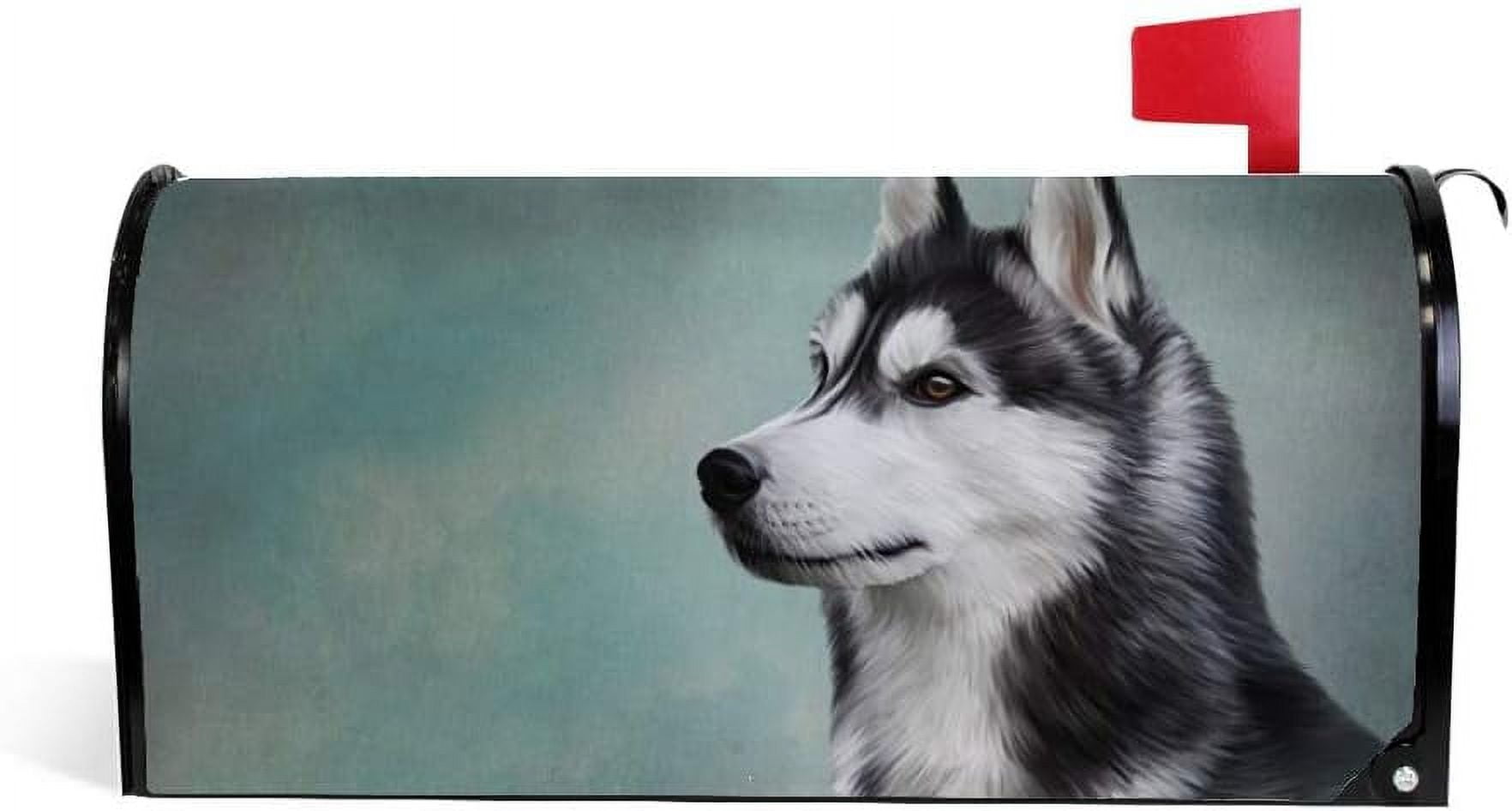 NICKSUN Siberian Husky Dog Magnetic Mailbox Covers Garden Yard Home ...