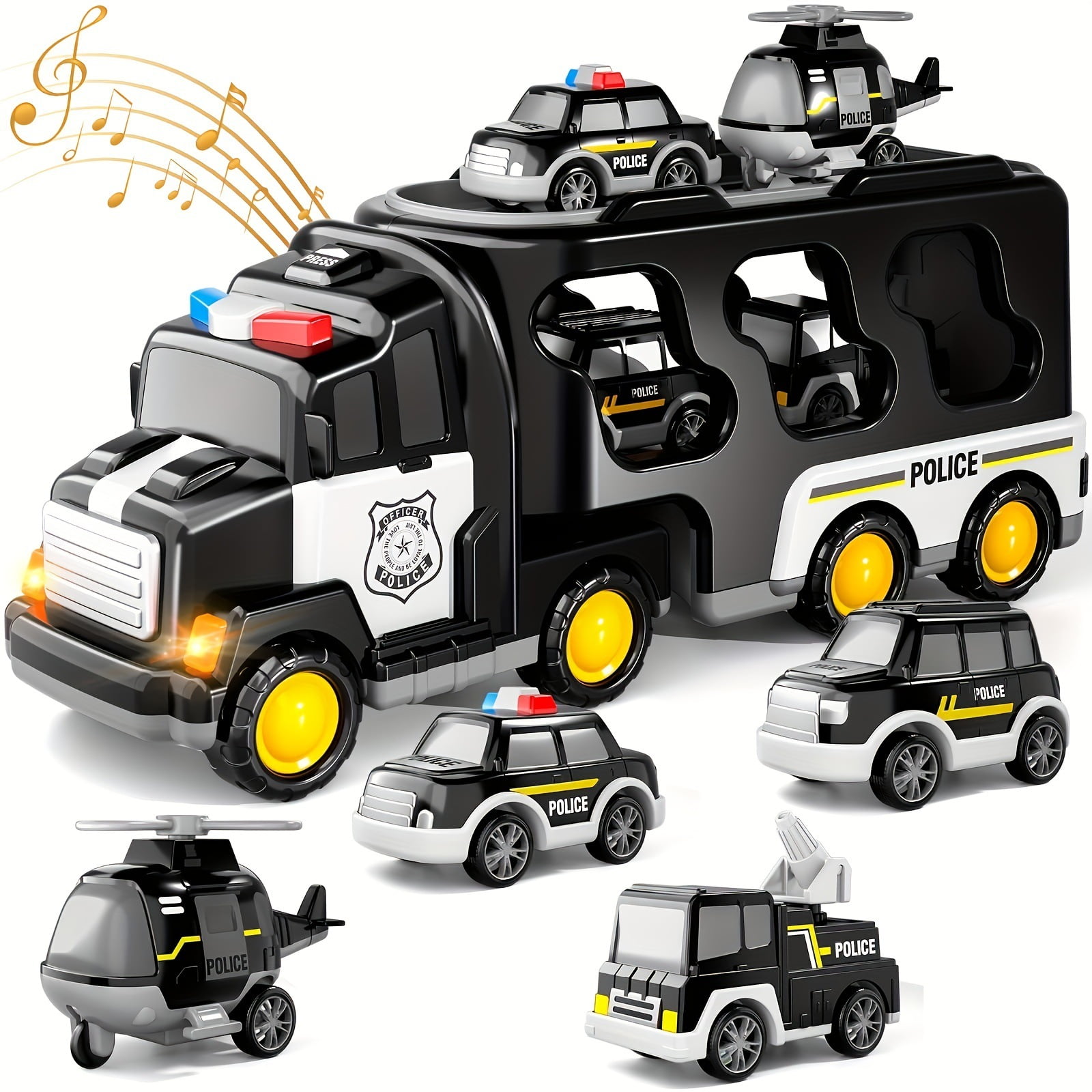 NICKSUN Toddler Car Toys, Police Truck for Kids 3-5 Years, 5-in-1 ...