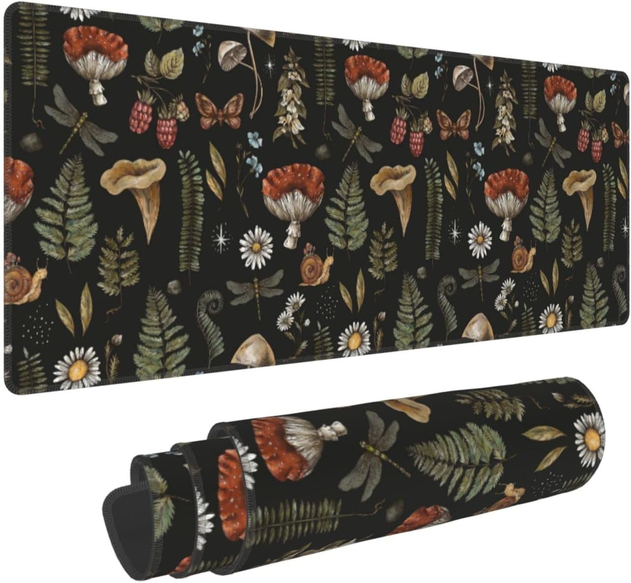 NICKSUN Wild Forest Mushrooms Mouse Pad (31.5x11.8 in) Extended Gaming ...