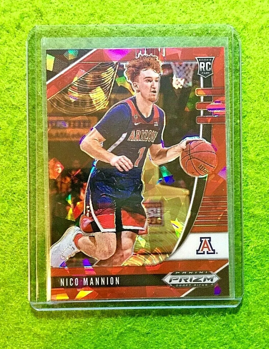 NICO MANNION RED PRIZM CRACKED ICE ROOKIE CARD JERSEY#1 ARIZONA RC ...