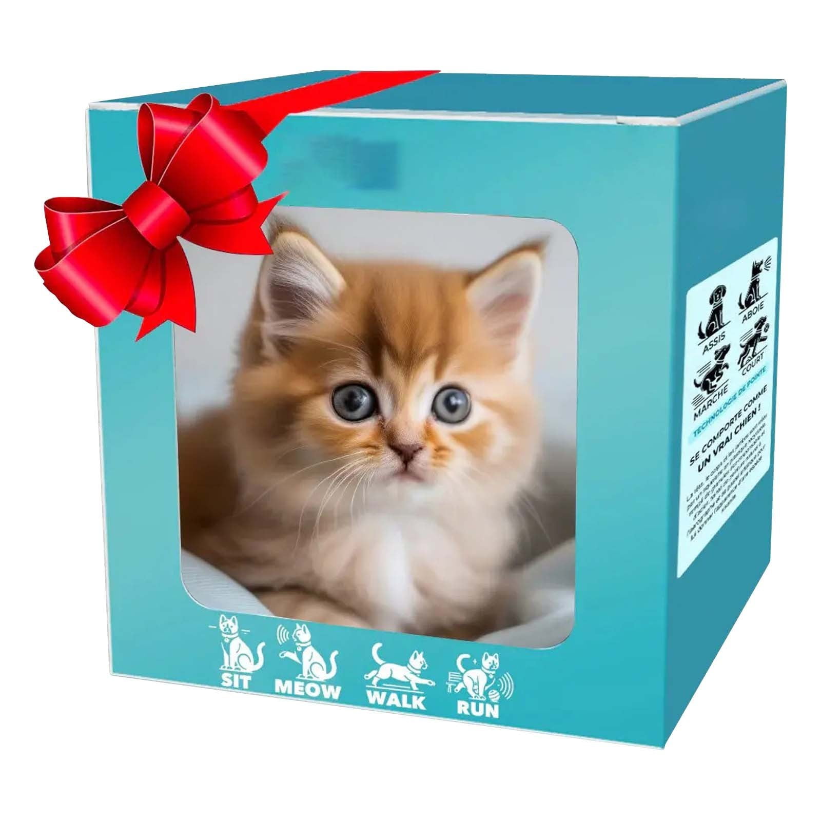 NICO Robot Cat Plush Toy, Short Fur Stuffed Animal for Kids ...