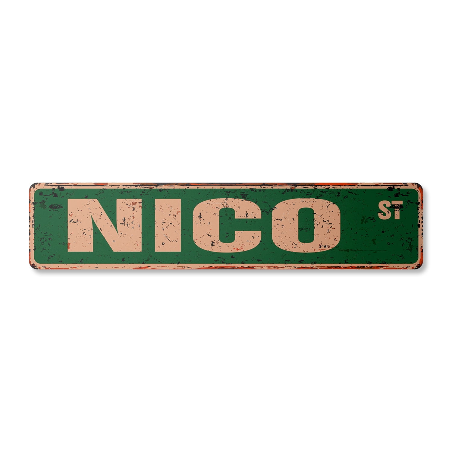 NICO Vintage Plastic Street Sign Childrens Name Room Sign | Indoor ...
