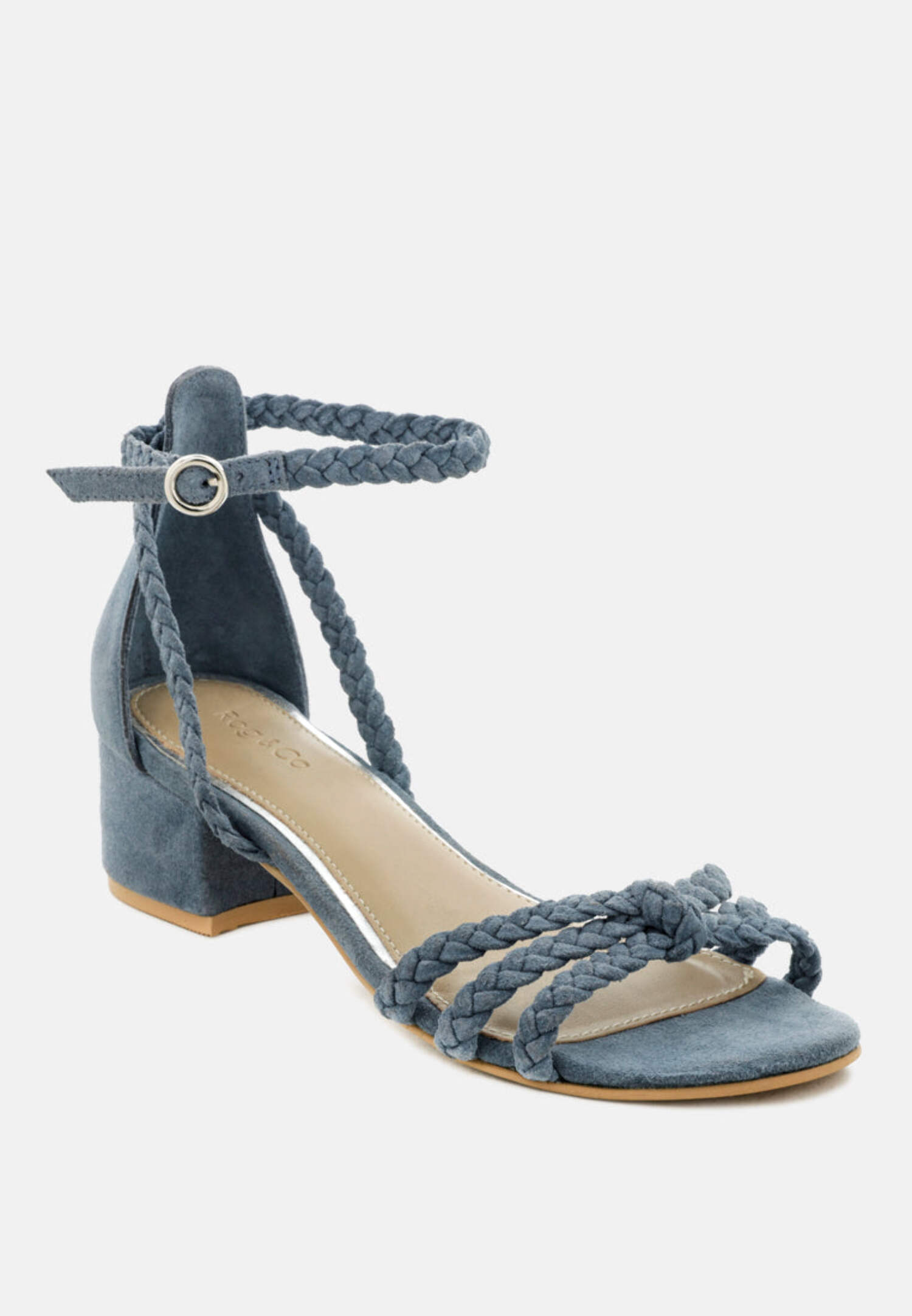 NICOLA Denim Block Heel Sandal - Walmart.com