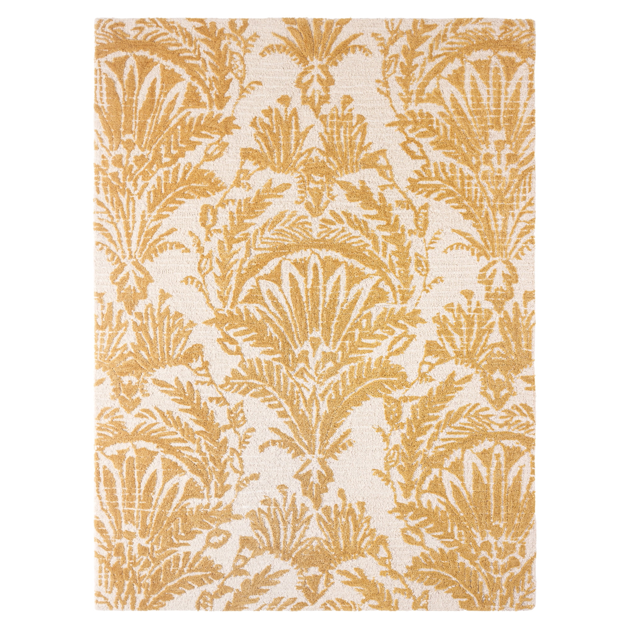 NICOLE MILLER Damask Chambray Wool Area Rug - Gold - 9x12 - Walmart.com