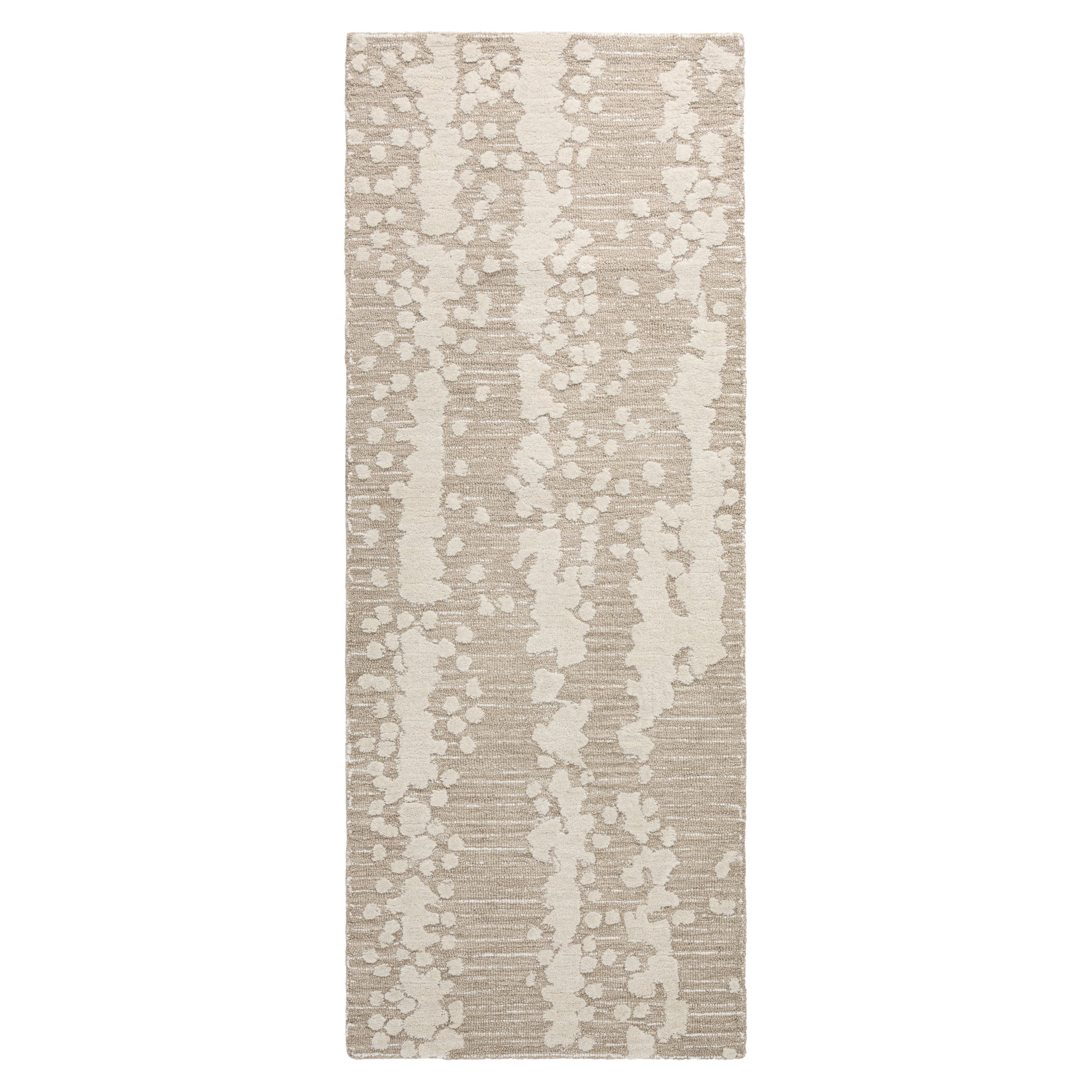 Nicole Miller Handmade Wool Runner Area Rug, Taupe, 2'5 x 7, Durable ...