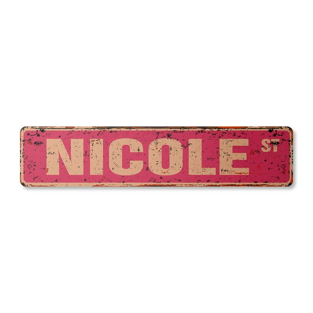 NICOLE Vintage Plastic Street Sign Childrens Name Room Sign | Indoor ...
