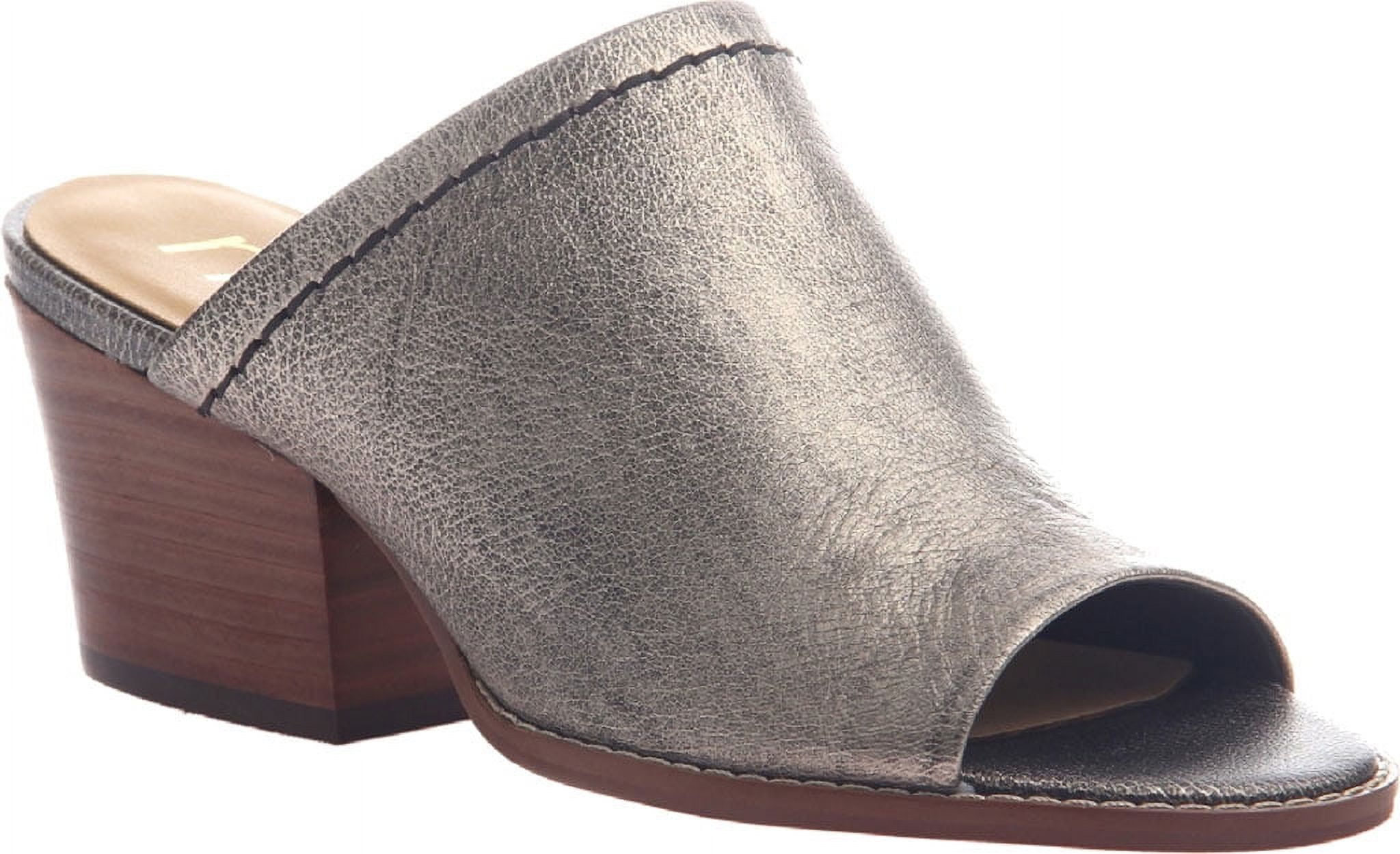NICOLE Womens Silver Mule Metallic Comfort Carolina Round Toe Block ...